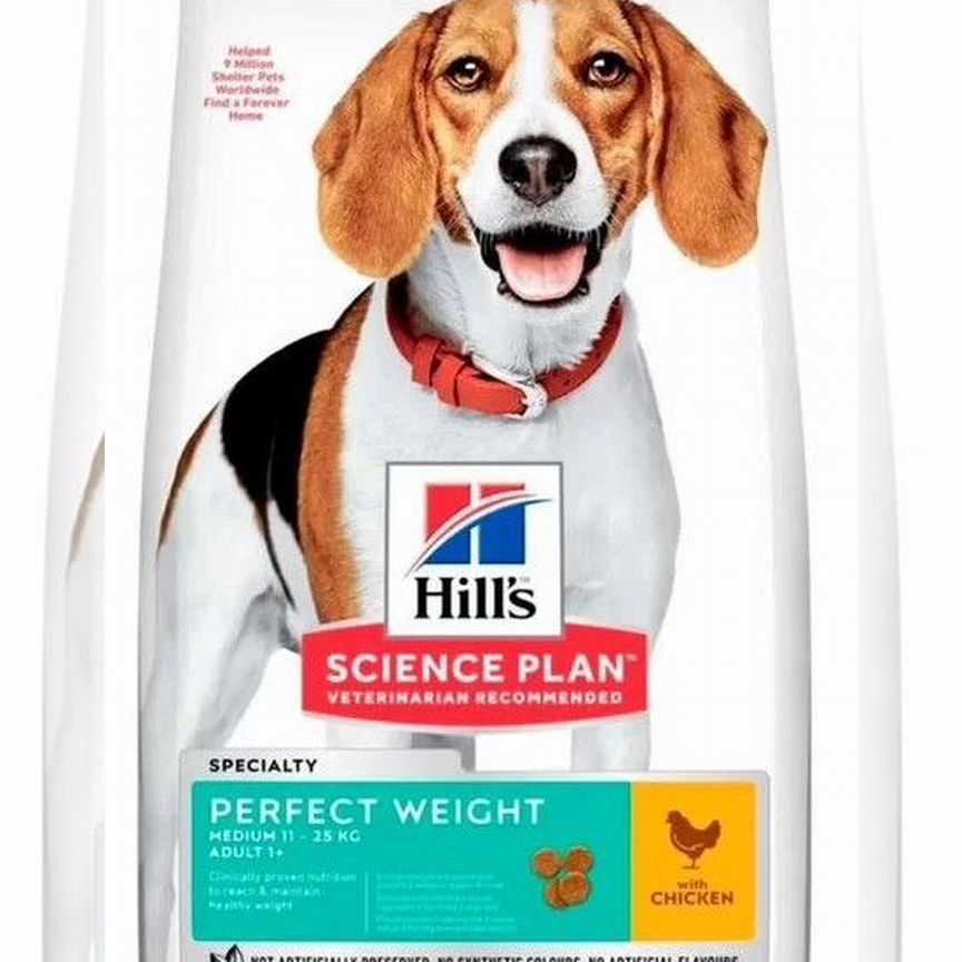 Корм для собак сухой Hills Perfect weight 12 кг