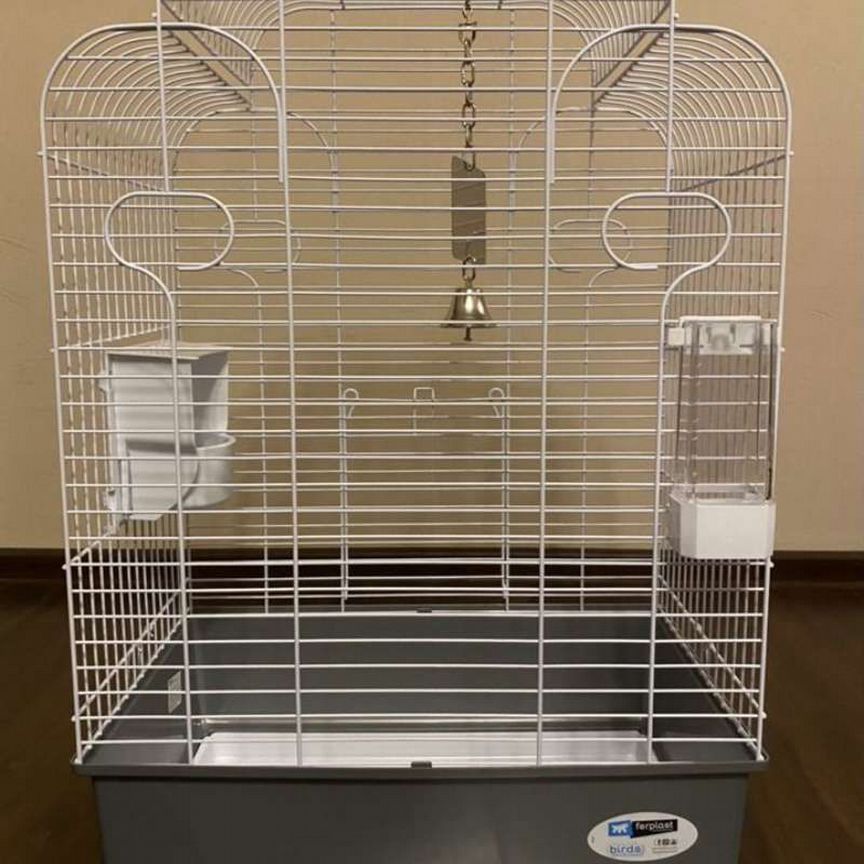 Клетка для попугаев ферпласт гала с подставкой