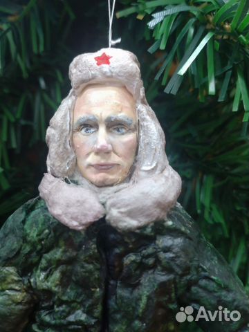 Ватная ёлочная игрушка Путин в камуфляже купить в Санкт-Петербурге ...