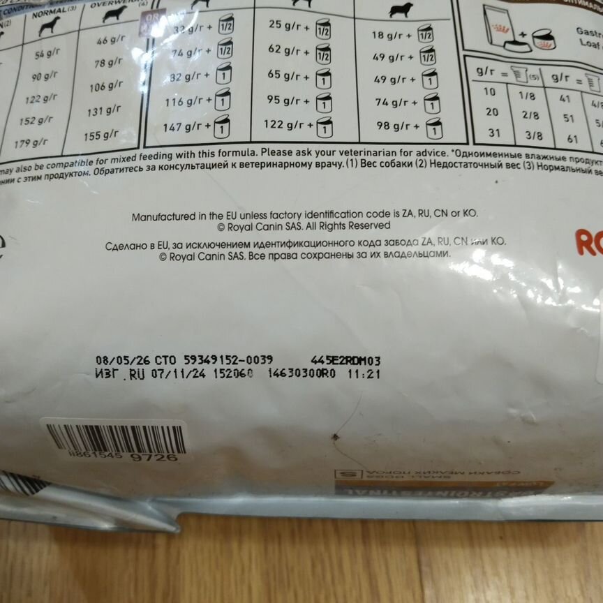 Корм royal canin gastrointestinal low fat
