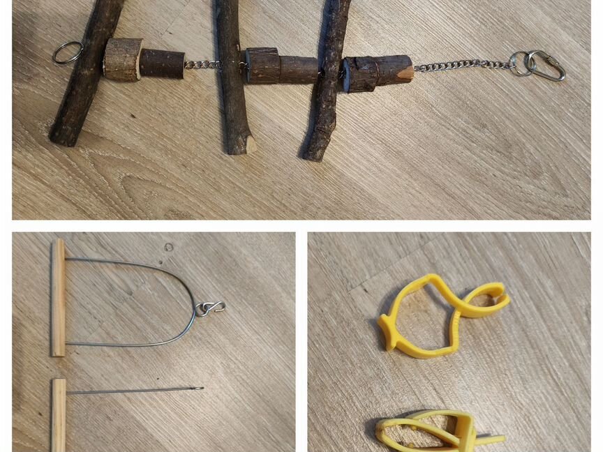 Прищепка для фруктов для птиц и качели