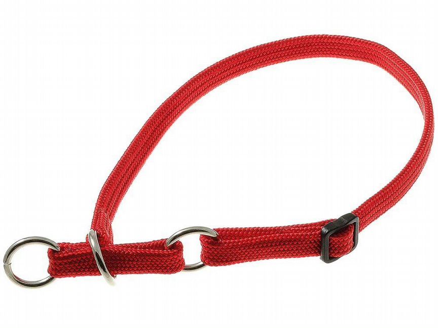 Ошейник-полуудавка на 3-х кольцах (красный) 10 мм