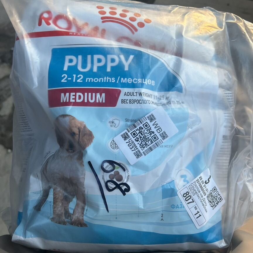 Корм для щенков средних royal canin puppy medium
