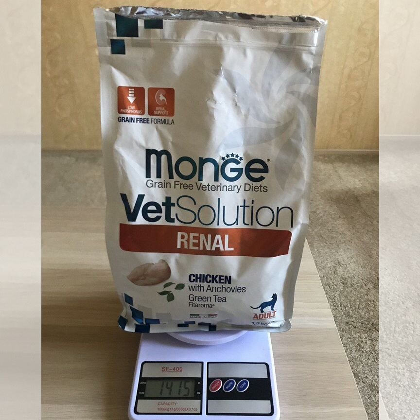Корм Monge VetSolution Cat Renal для кошек при хпн