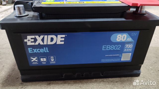 Аккумулятор exide excell EB802 80A купить в Мытищах EXIDE EB802 | Авито