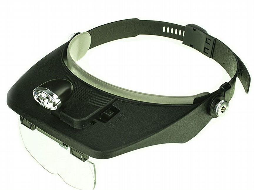 Лупа налобная LED 1.2х-3.5х MG81001-A (сменные лин