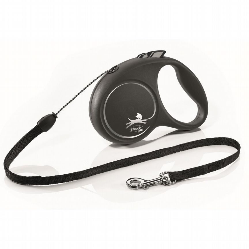 Поводок-рулетка для собак Flexi Black Design S, серебро