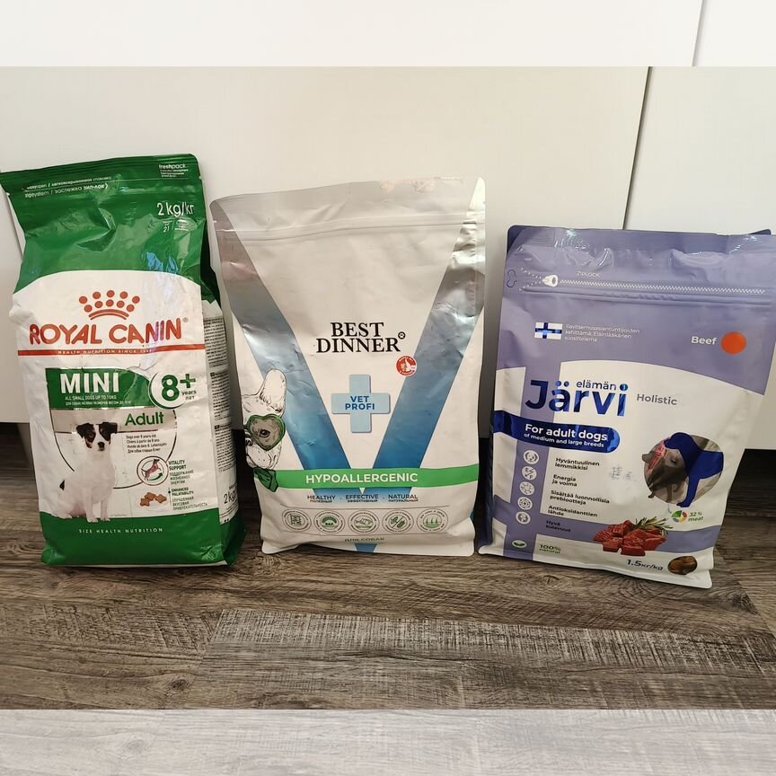 Корм для собак royal cani mini,jarvi,best dinner
