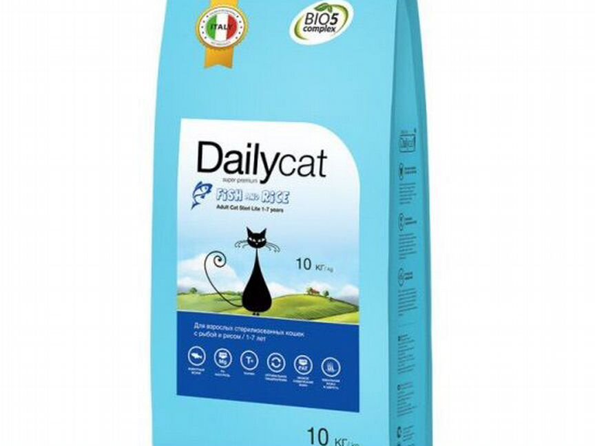Корм сухой Dailycat Adult Steri Lite Fish & Rice