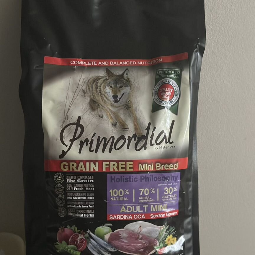 Primordial Dog Adult Mini (Сардина, гусь) 6 кг