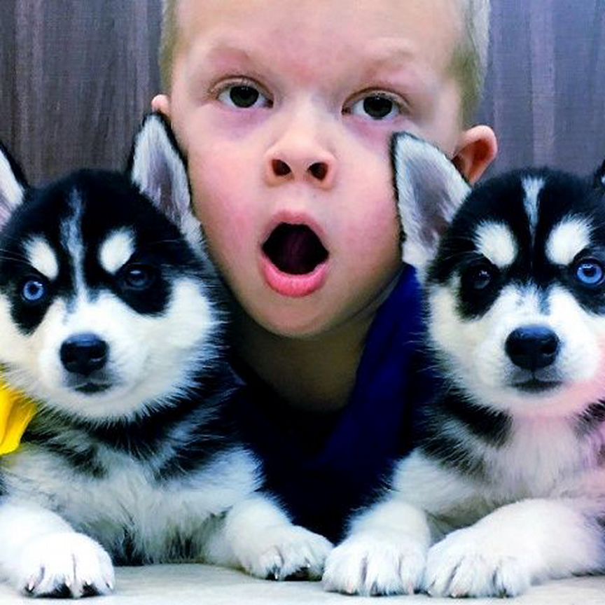 Добротные малыши хаски