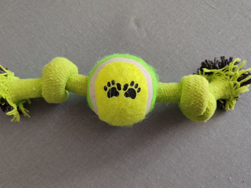 Игрушка для собак Веревка,2 узла и мяч