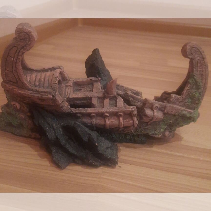 Декорации для аквариума бу Затонувший корабль