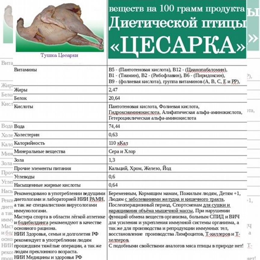 Мясо цесарки/ Яйцо цесарки