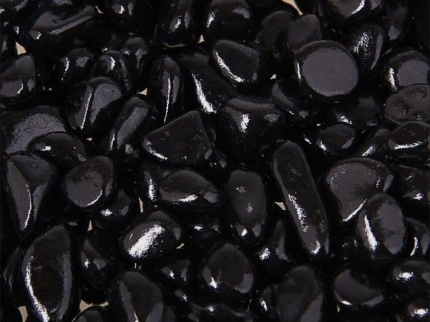 Декоративная галька черная 8-12 мм (5 кг)