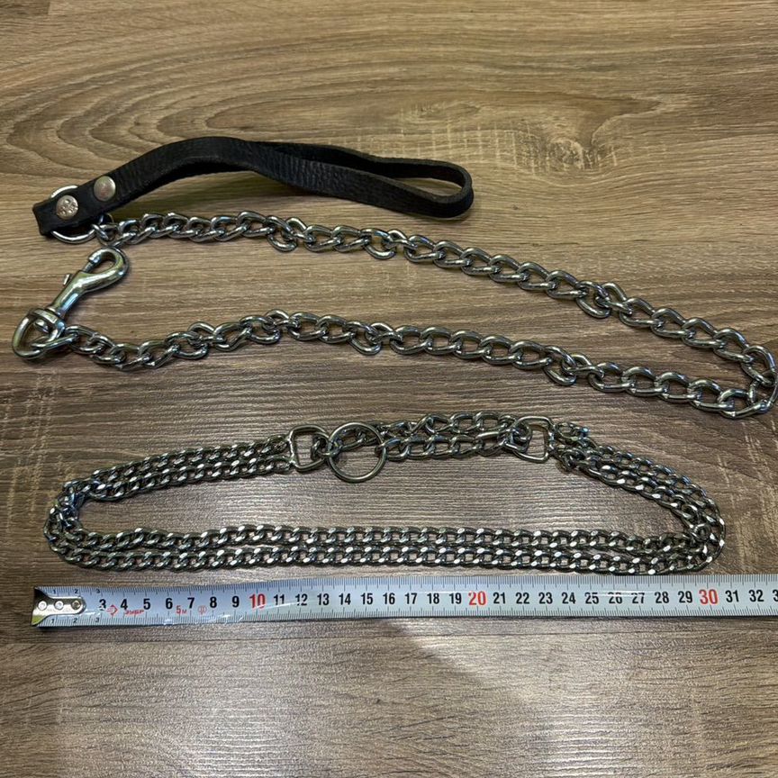 Ошейник и поводок цепь