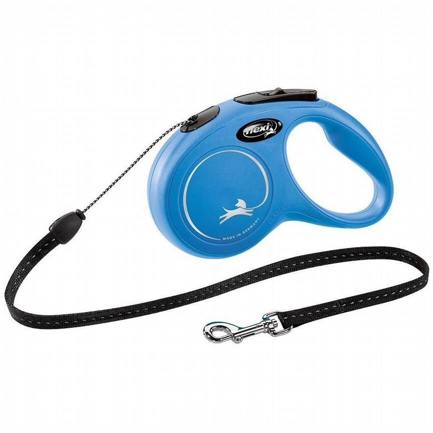Поводок рулетка для собак Flexi New Classic S, синий