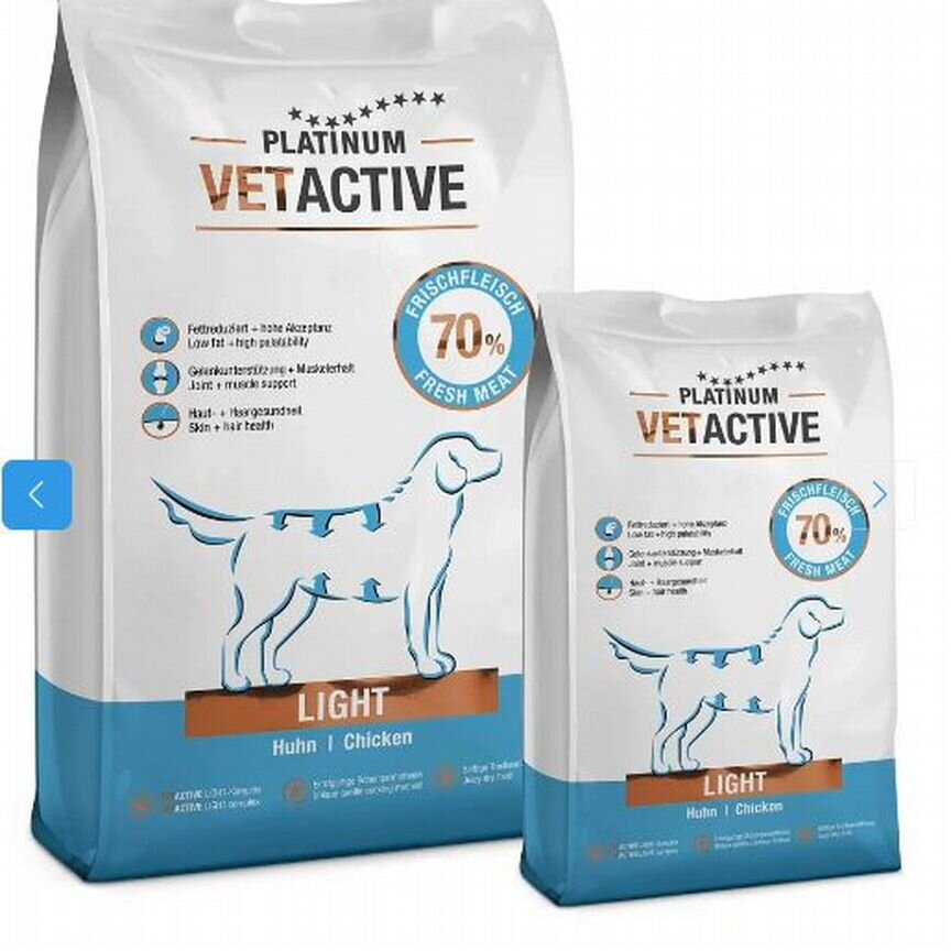 Platinum Vetactive Light Adult Dog (Курица), 5 кг