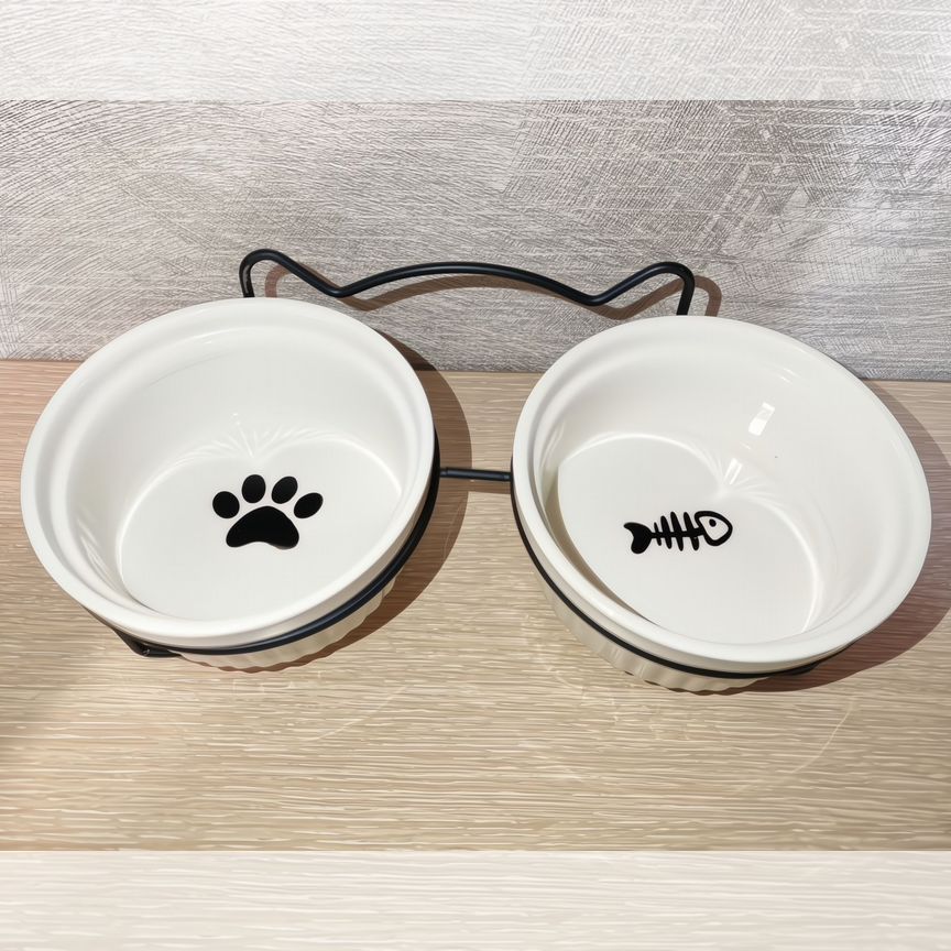 Миски керамические для кошек с подставкой