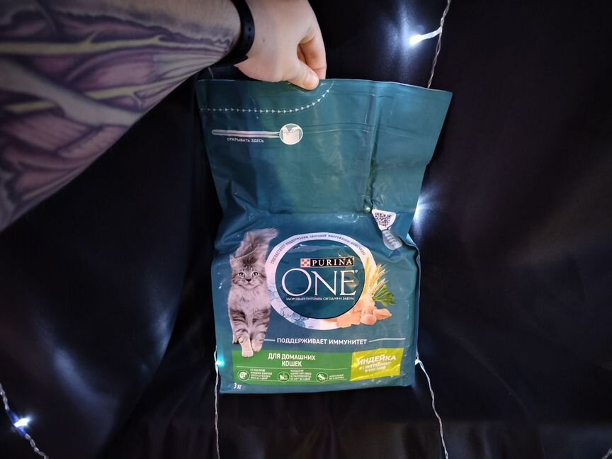 Сухой корм для кошек Purina ONE с индейкой, 3кг