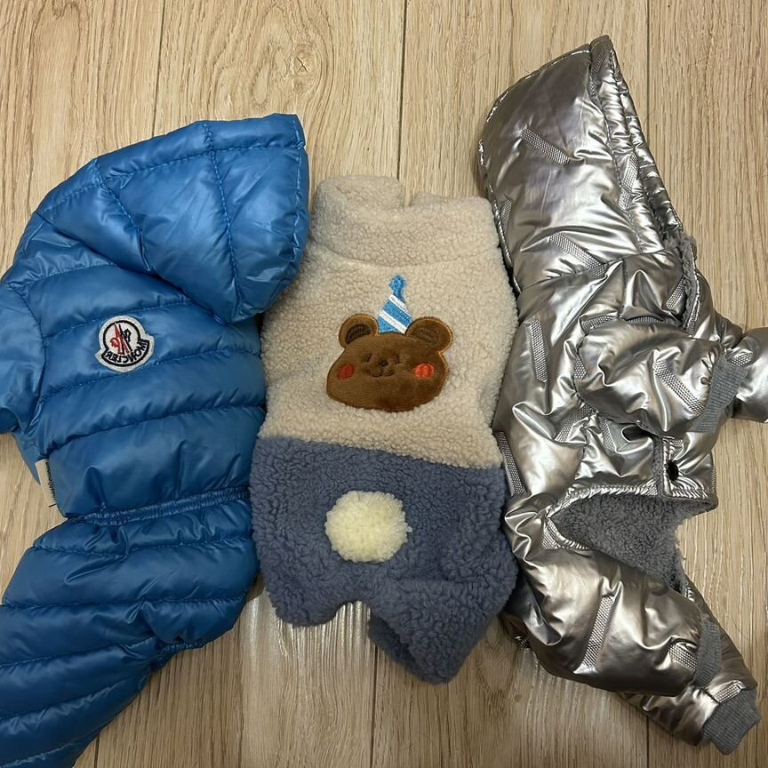 Три комбинезона для собак мелких пород