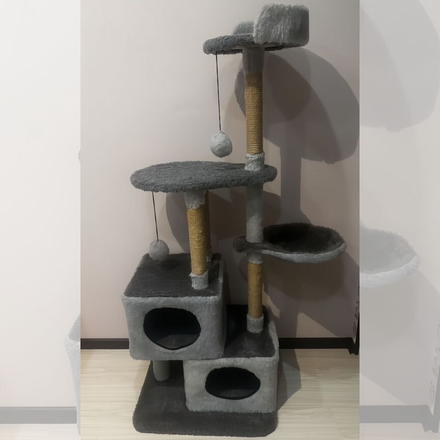 Когтеточка с домиком и лежанкой