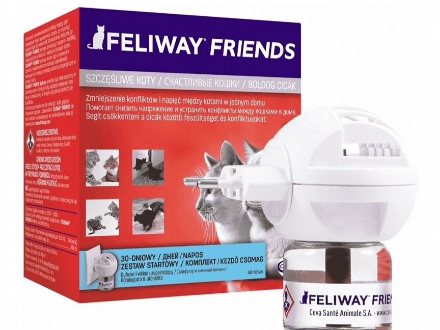 Неполный флакон feliway friends с диффузором