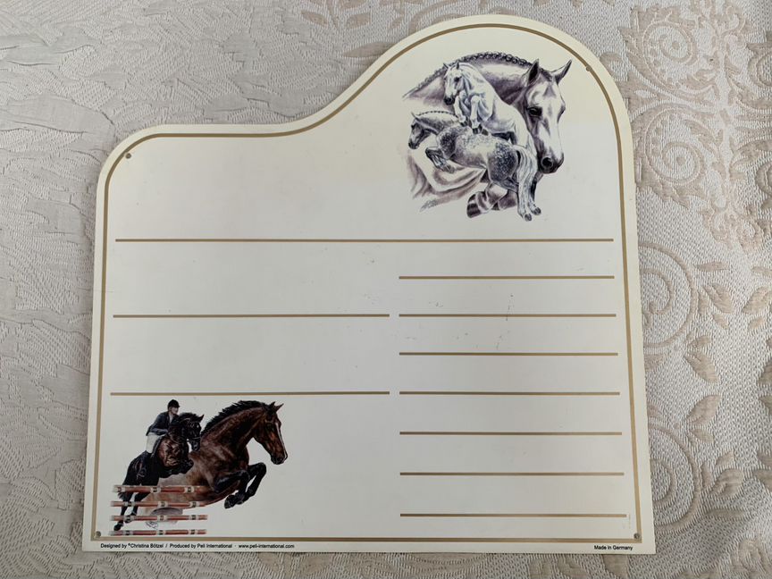Табличка на денник лошади, конкур (Германия)