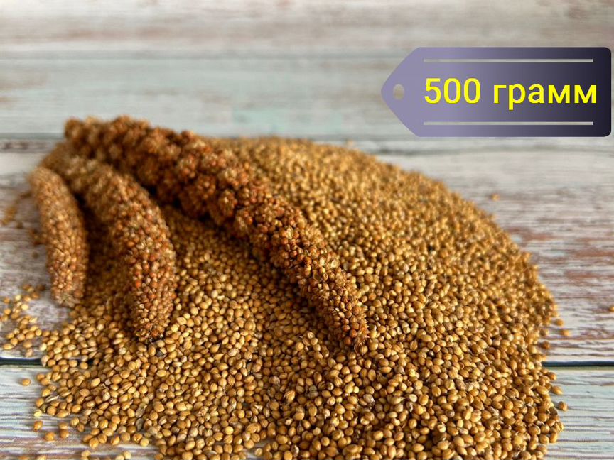 Зерно желтой чумизы для попугаев и грызунов 500гр