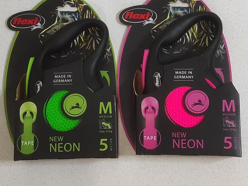 Поводок-рулетка Flexi Neon M, 5м (до 25кг)