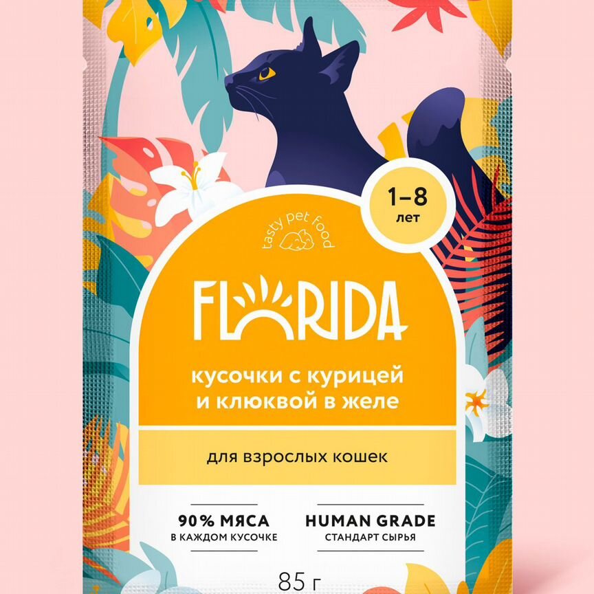 Florida паучи паучи для взрослых кошек: кусочки с