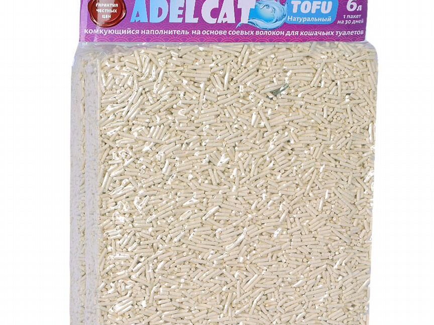 Adel Cat Tofu Комкующийся Натуральный 6 л/2,5 кг