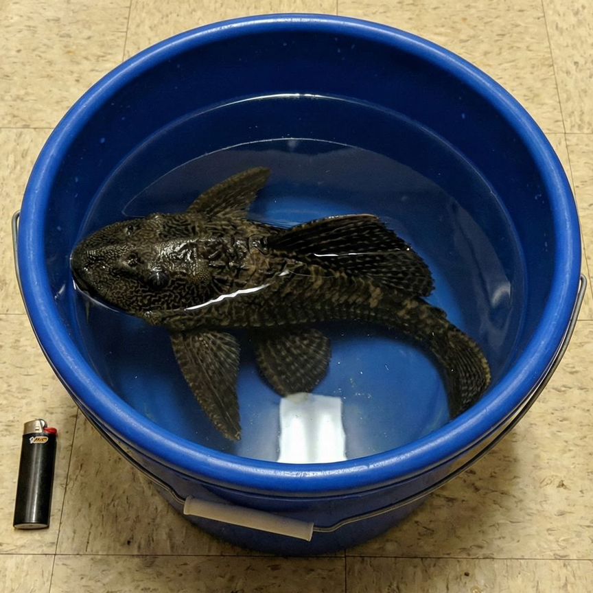 Огромный Парчовый Сом (Птеригоплихт). Взрослый