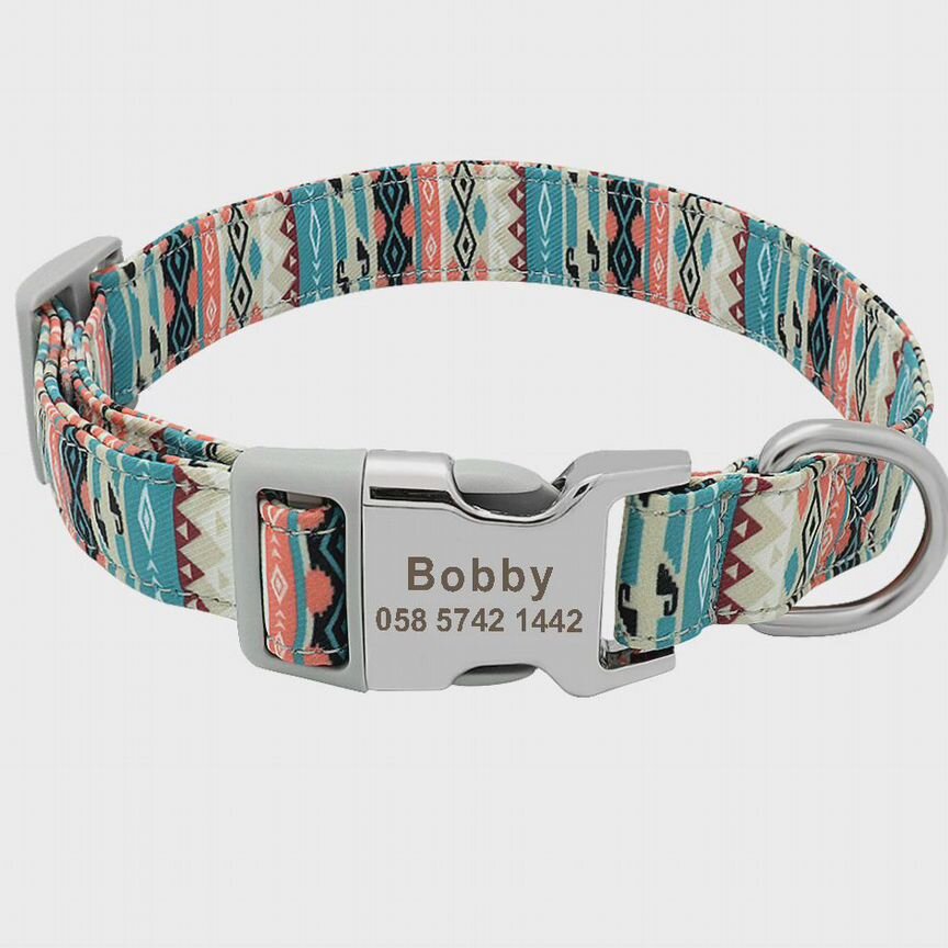 Именной ошейник для собак PET artist, размер L, Green2