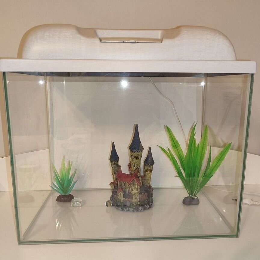 Аквариум для рыбок 35 л с лампой   аксессуары