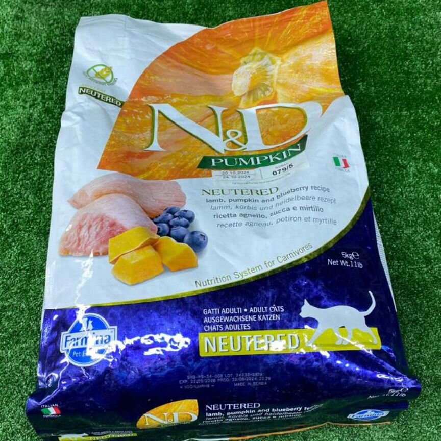 Корм для кошек Farmina Pumpkin ягненок черника Neu