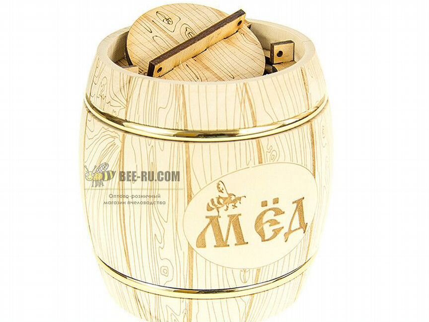 Бочка медовая из липы Бондарь (светлая) 1 кг