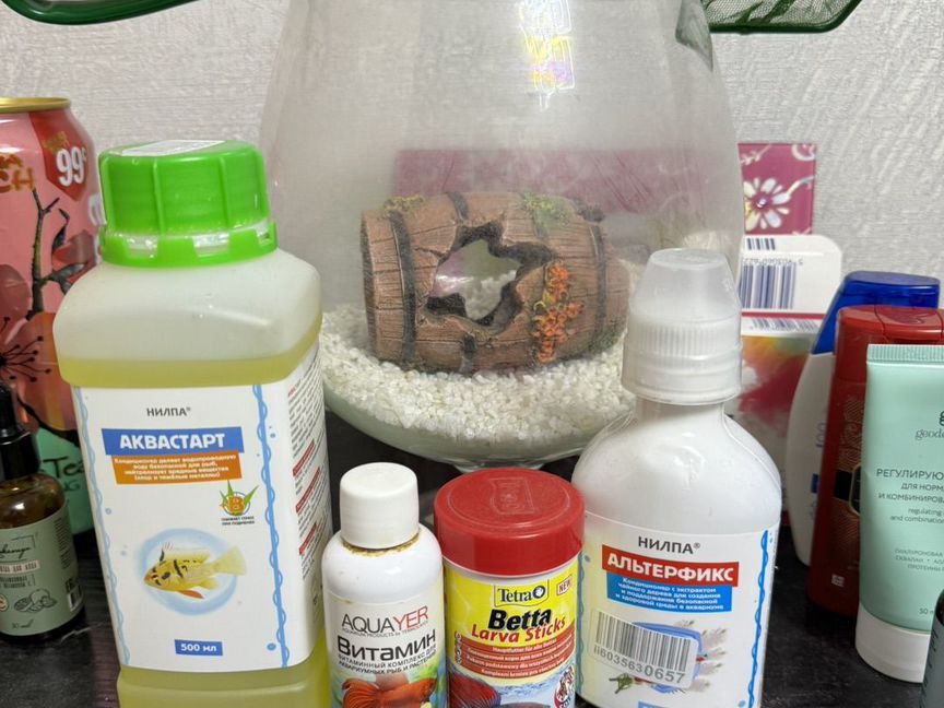 Аквариум стакан плюс аксессуары