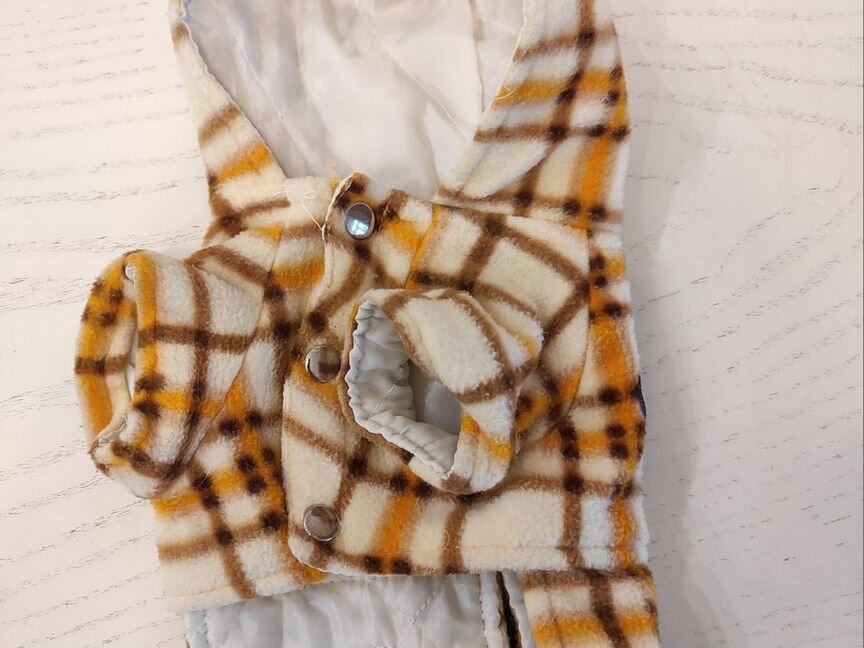 Теплый флисовый комбинезон с капюшоном размер xs