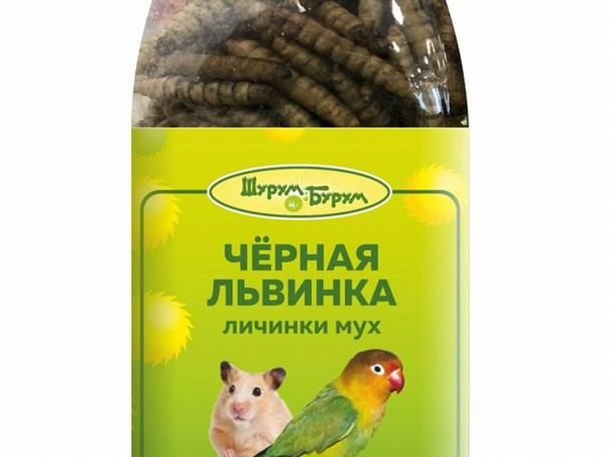 Личинки мух "Черная львинка" 45г Шурум-Бурум лаком