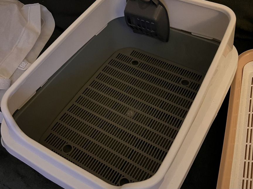 Лоток кошачий с сеткой бортиком совочком