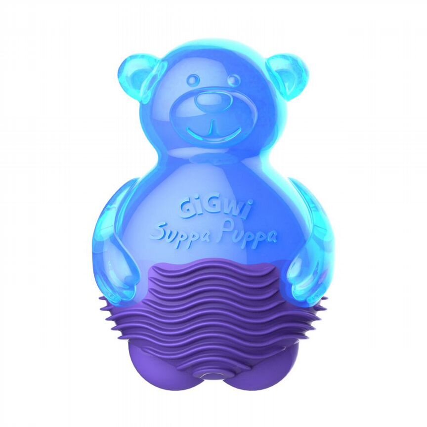 GiGwi мишка, игрушка с пищалкой,синий, 9 см