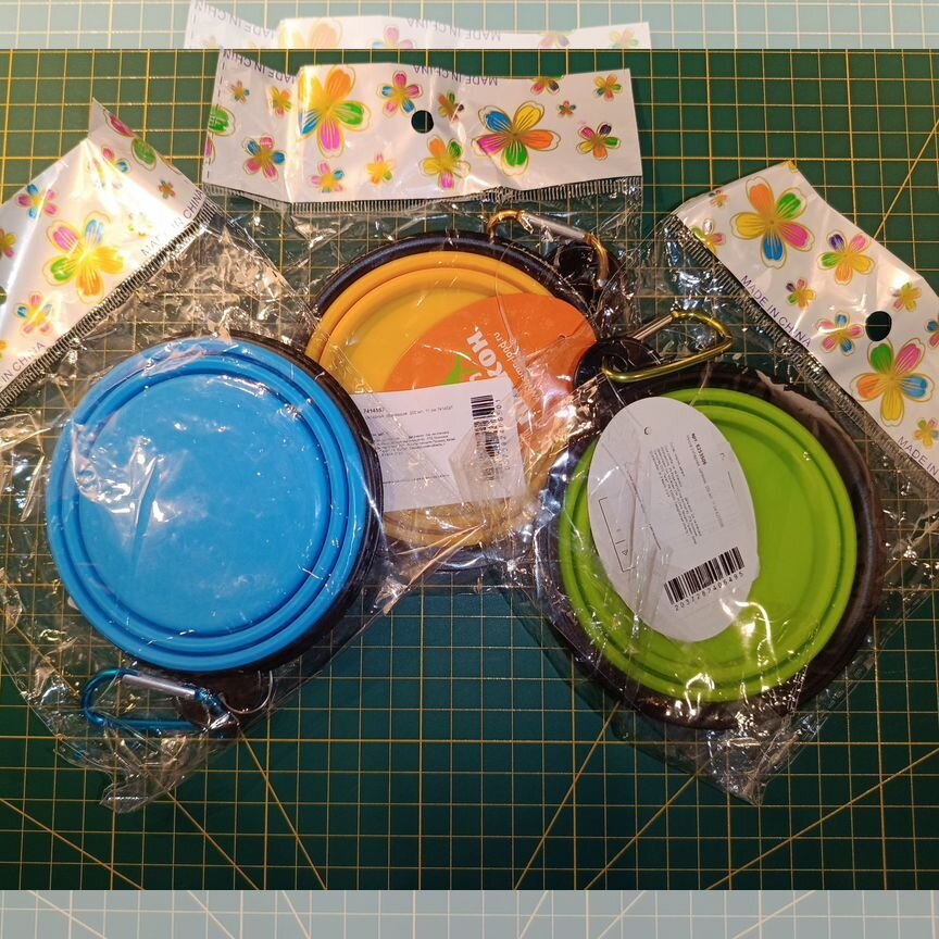 Миска дорожная складная для собаки и кошки 3 шт