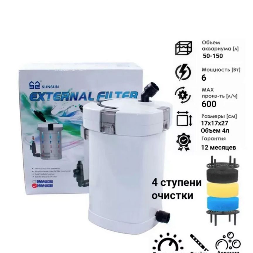 Фильтр для аквариума внешний sunsun HW-503