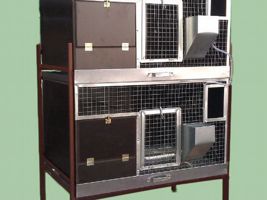 Клетка для кроликов с маточниками на 2 самки