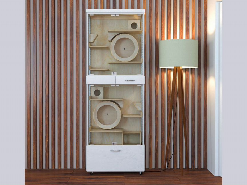 Двойная клетка Витрина для шиншилл дегу белки 7