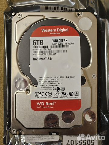 HDD WD RED 6TB WD60efrx купить в Москве | Электроника | Авито