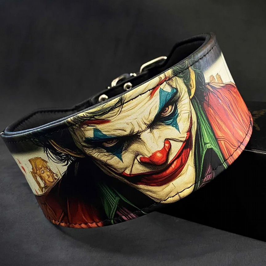 Кожаный ошейник для собак "Joker" & "Harley Queen"