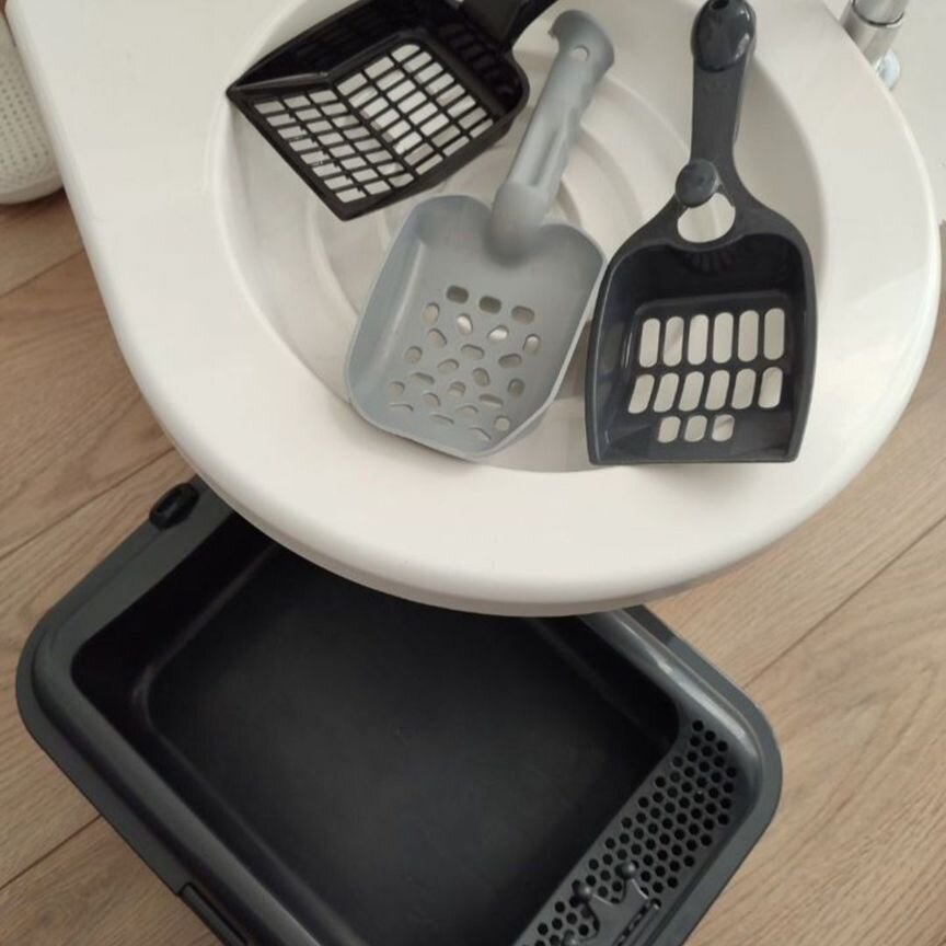 Новый лоток+совки+система приучения к униьазу