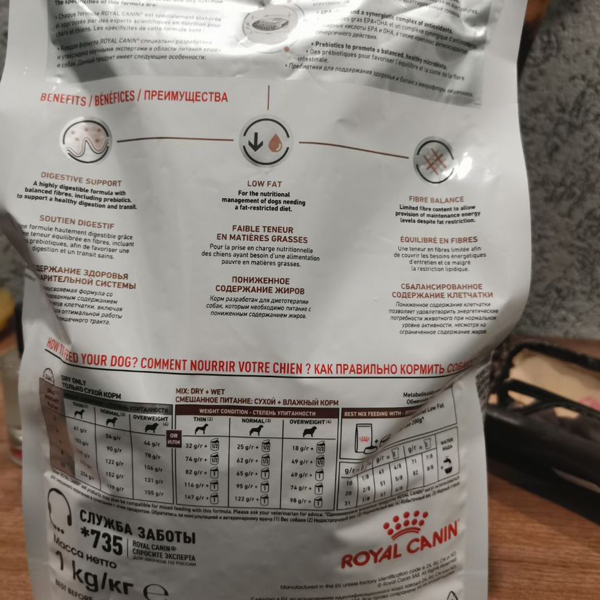 Корм для собак royal canin gastrointestinal low